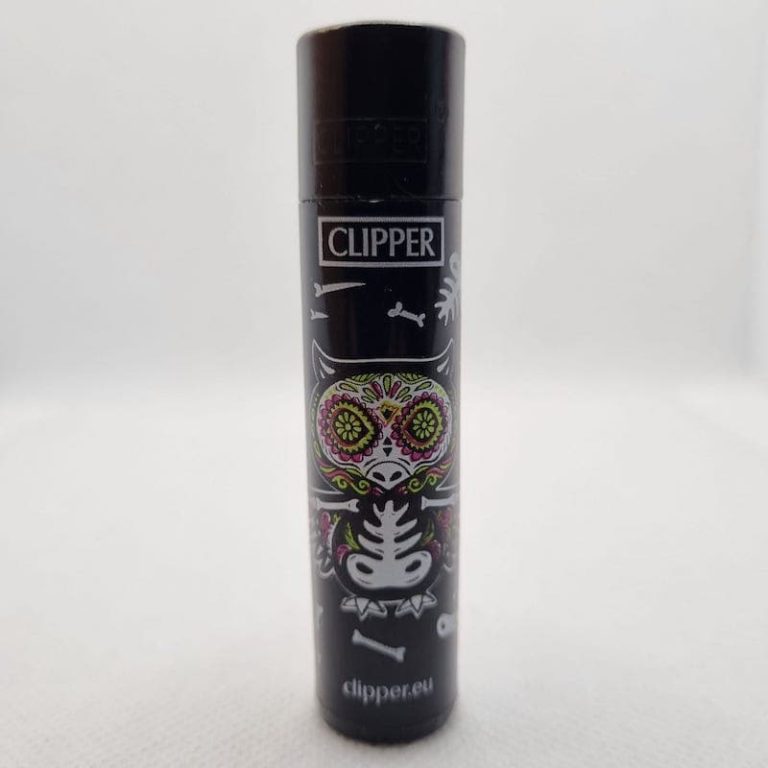 MECHERO CLIPPER BUHO ESQUELETO COLOR NEGRO
