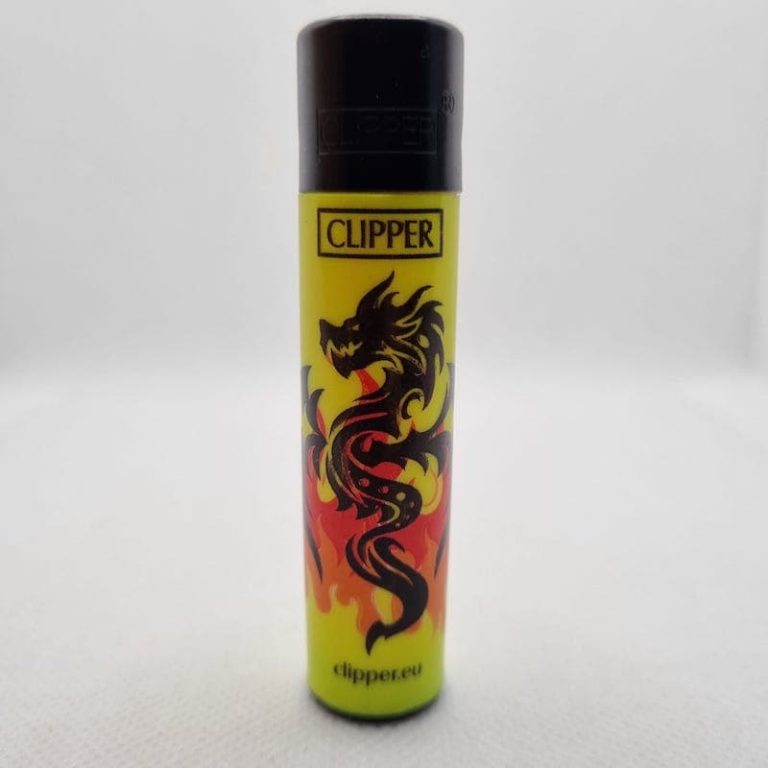 MECHERO CLIPPER DRAGÓN ORIENTAL COLOR AMARILLO